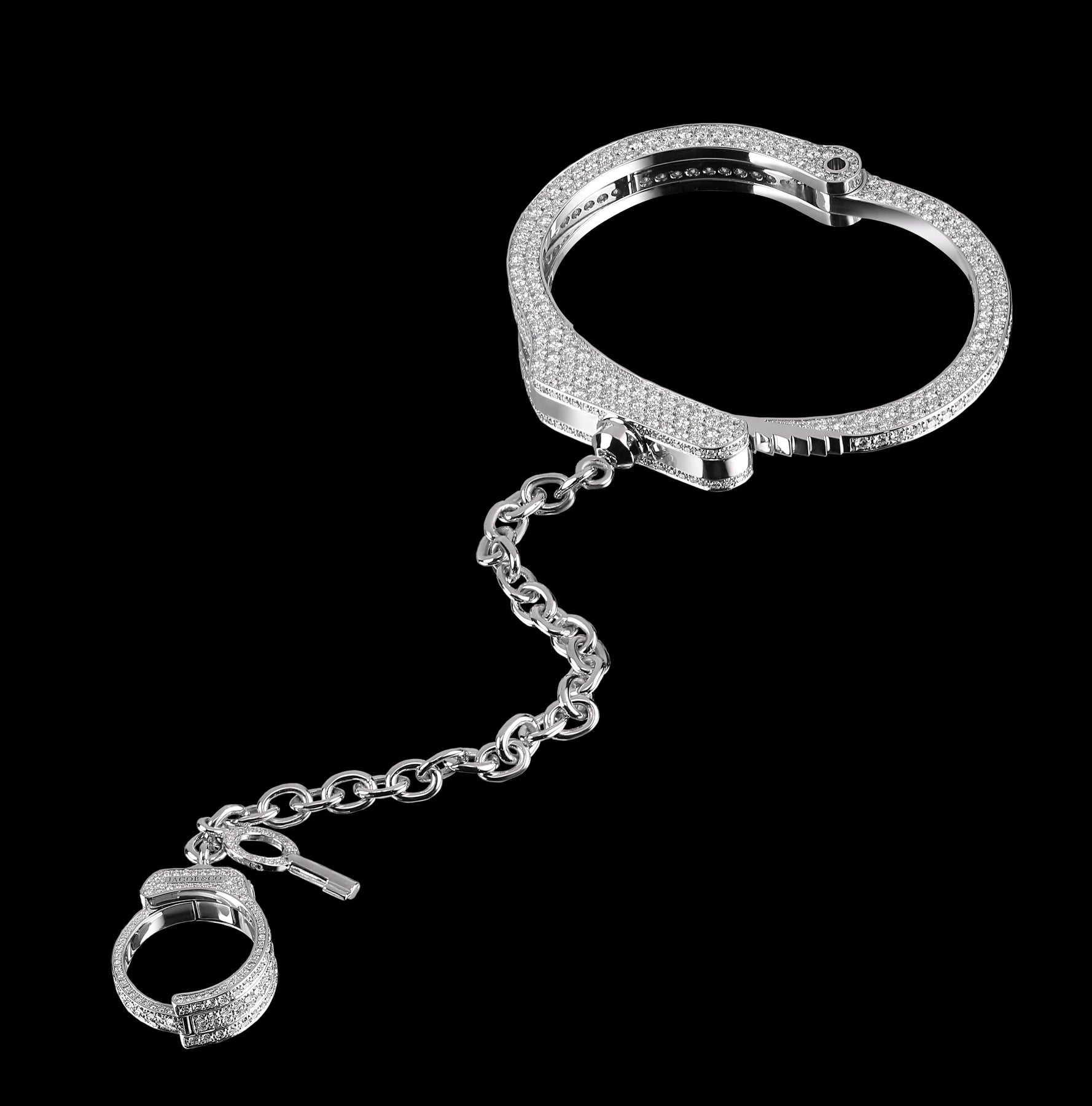 Thick Key Cuff Full Pave Bracelet | Theodore and C.